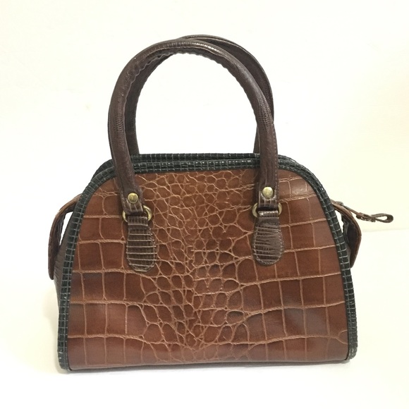 Vintage | Bags | Vintage Brown Faux Leather Structured Purse | Poshmark